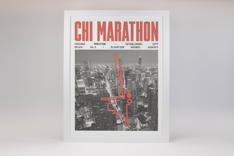 Chicago Marathon Poster | Custom Marathon Course Display – Map Medal