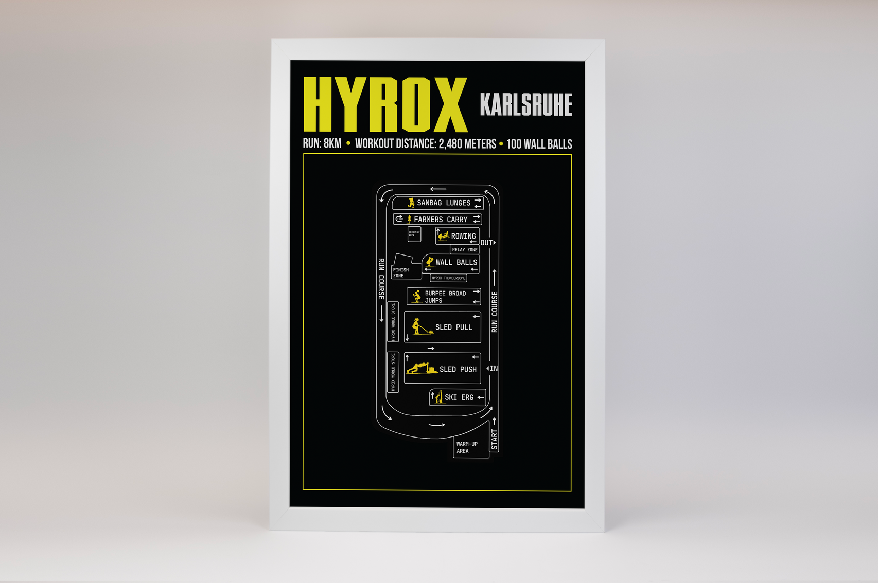 Hyrox Karlsruhe Poster – A Tribute to Strength and Endurance – Map Medal