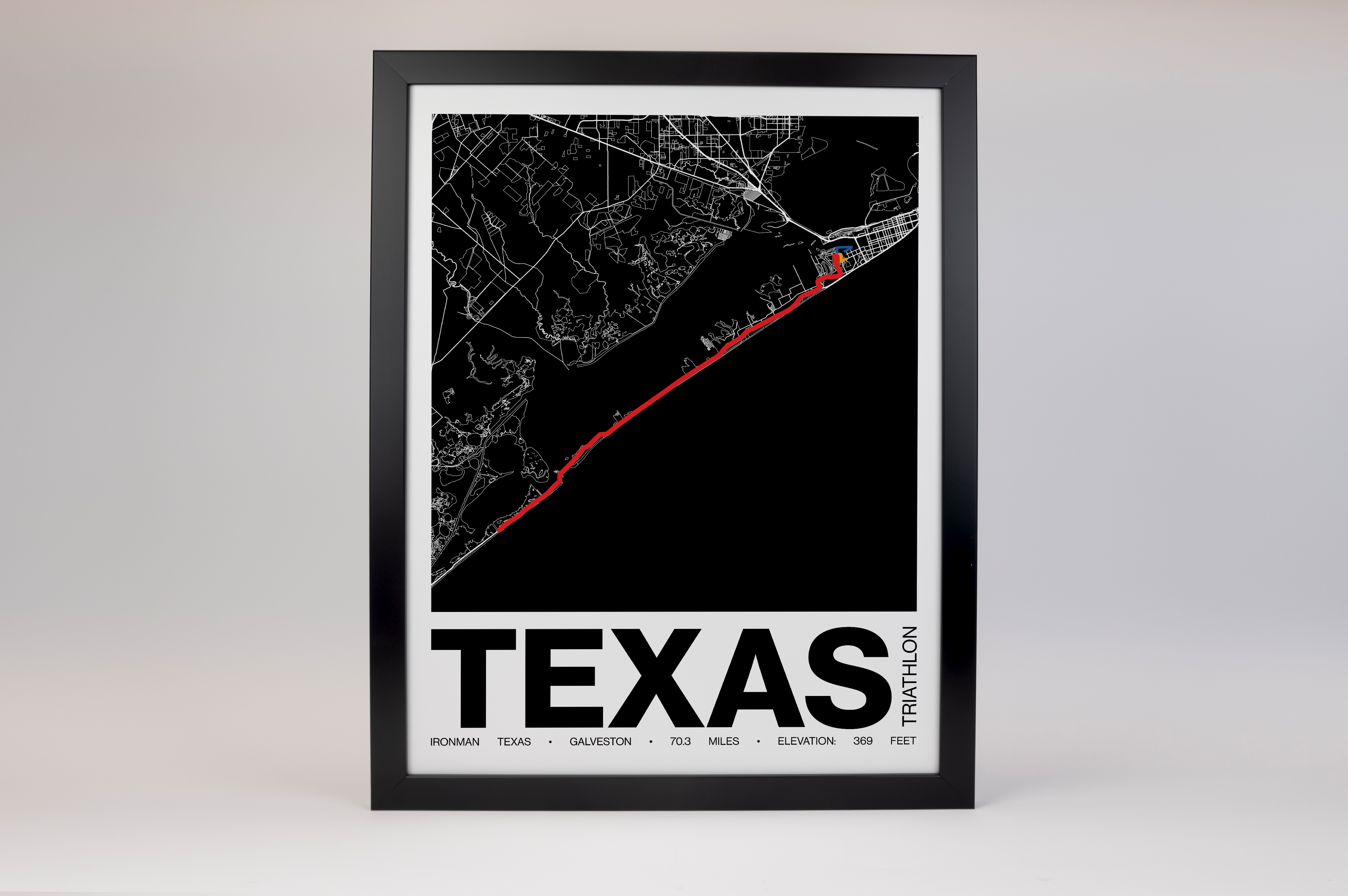 Ironman 70.3 Texas Poster | Grid Style Print – Map Medal