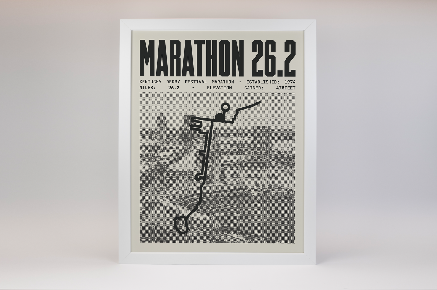 Kentucky Derby Festival Poster | Custom Marathon Course Display – Map Medal