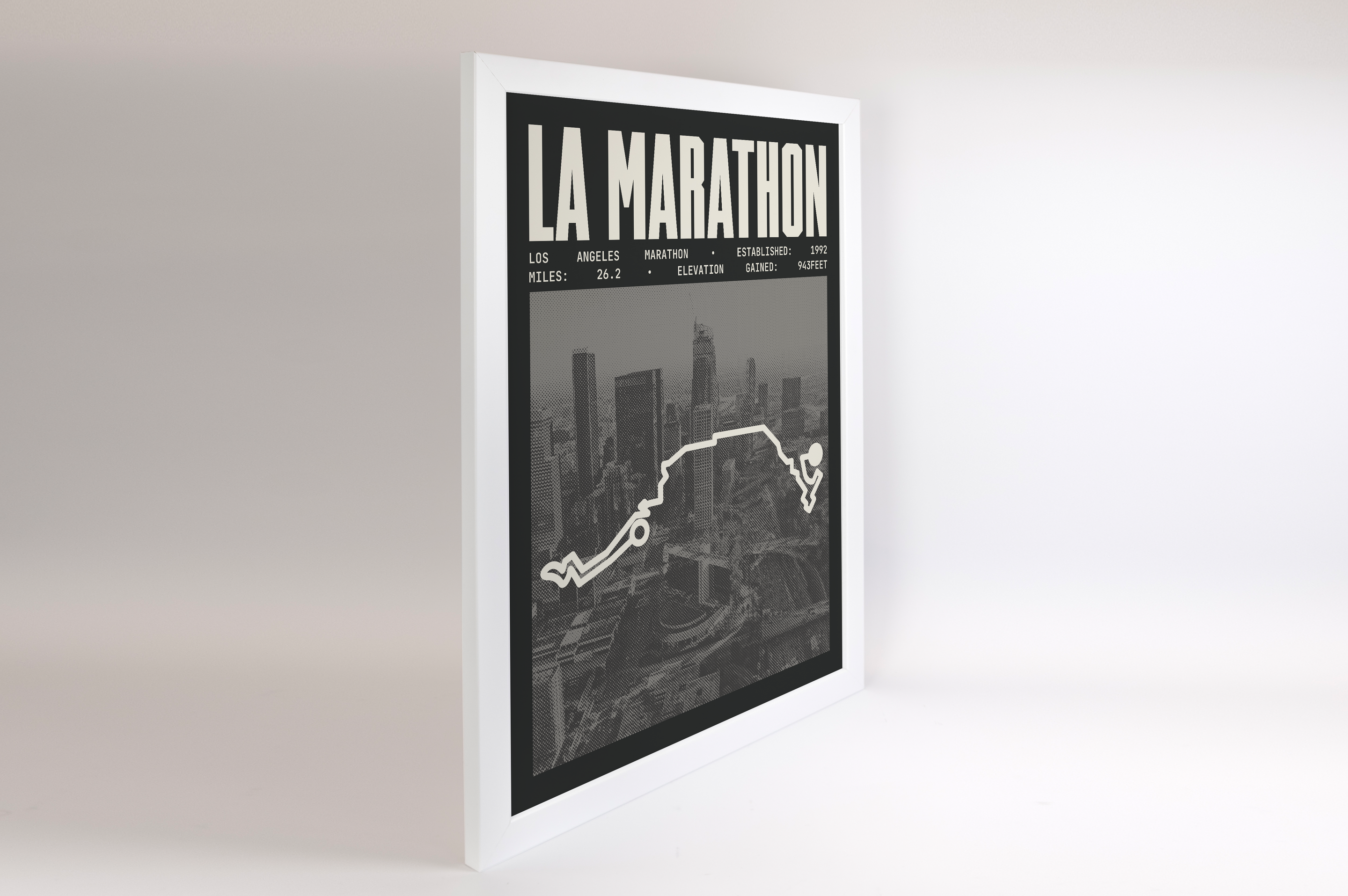 Los Angeles Marathon Poster | Custom Marathon Course Display – Map Medal