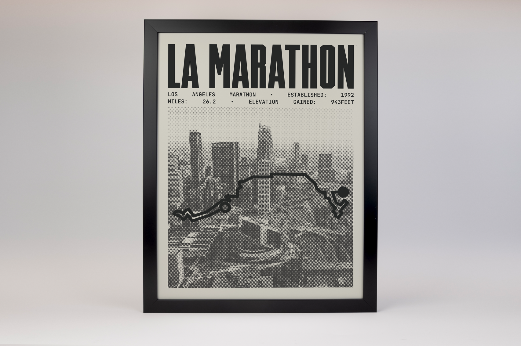 Los Angeles Marathon Poster | Custom Marathon Course Display – Map Medal